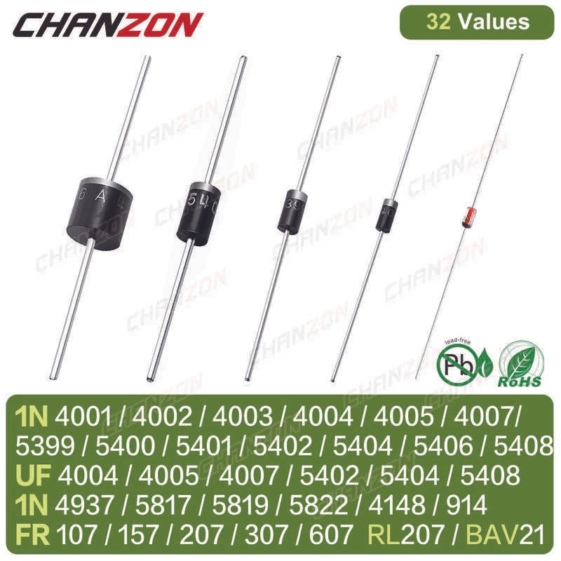 32Values Fast Recovery Switching Schottky Barrier Rectifier Diode 1N4001 1N4004 1N4007 1N5408 ...