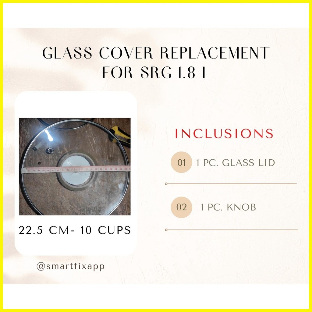 Standard Rice Cooker GLASS Cover Lid Replacement COVER ONLY NOT WHOLE ...