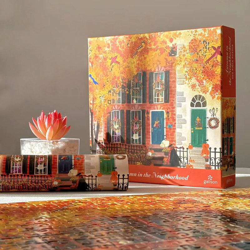 Galison Puzzle 500 Pieces with Gold Foil 50x50cm Winter Light Night ...