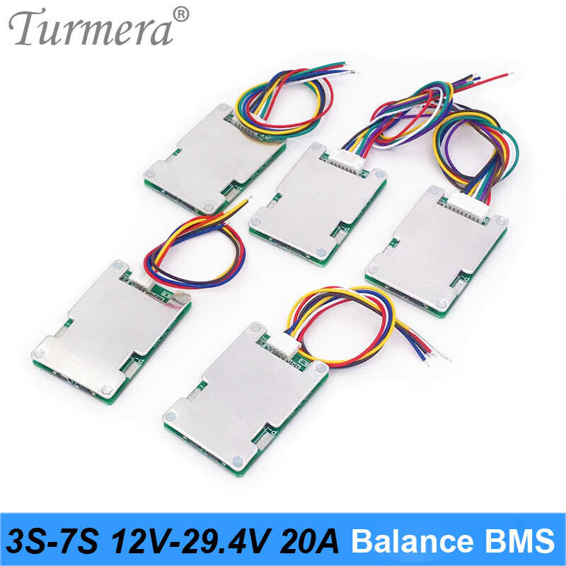 3S Turmera 4S 5S 6S 7S 20A BMS 18650 Li-Ion Protected Board 12V 16.8V ...