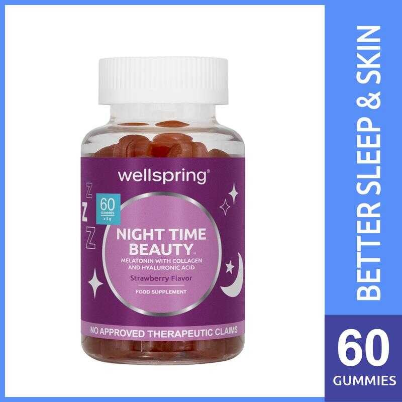 Wellspring Night Time Beauty Melatonin Gummies With Collagen And ...