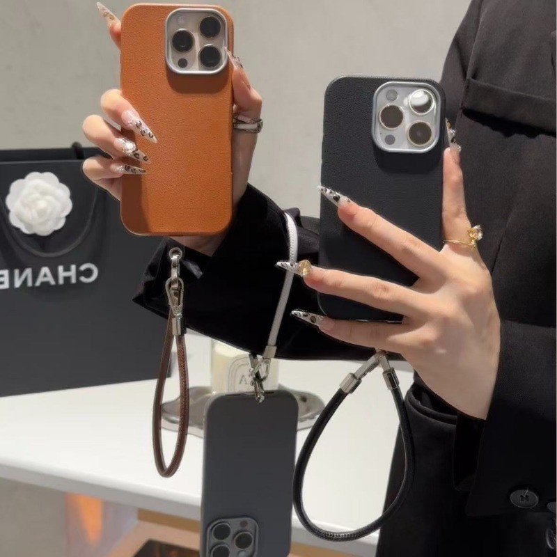 Mobile Phone Lanyard Leather Wrist Rope Men's and Women's Short Fashion ...