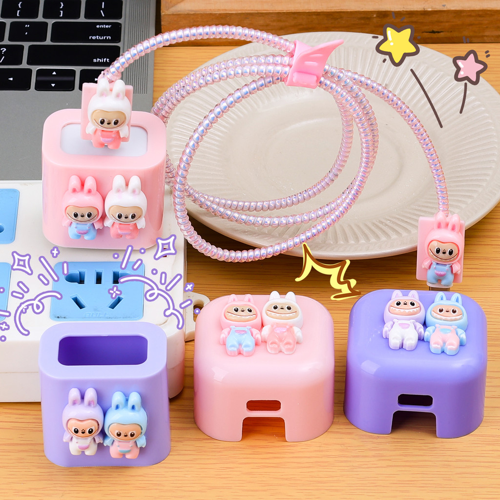 US/UK for IPhone 18W 20W Anti Break Cable Protect Cover - Cute Labubu ...