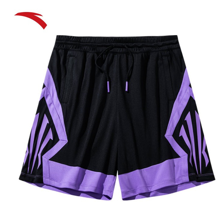 Anta UNISEX KAI KNIT GAME SHORTS 1724C1306-3 -Black/Purple (Men's Short ...