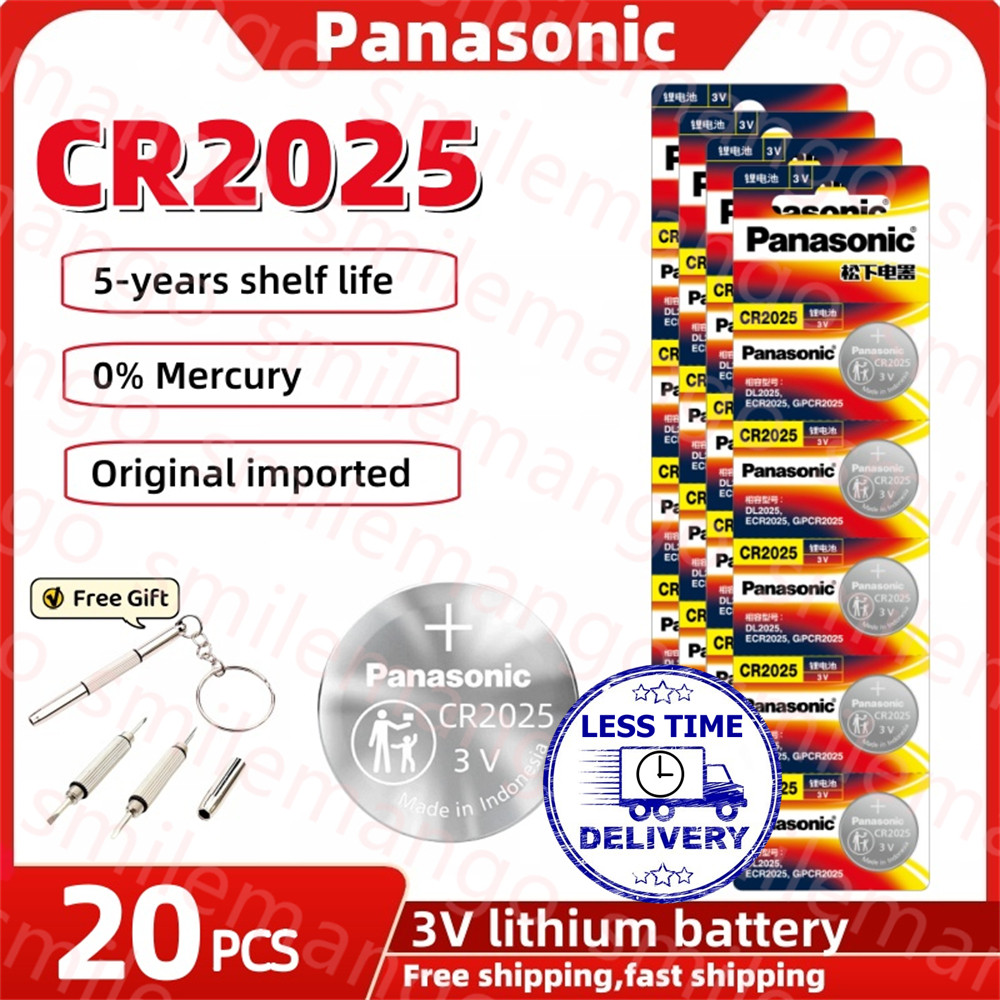 20Pcs Cr2025 B4 Coin Cells Batteries CR 2025 Dl2025 Br2025 Lm2025 Ecr2025 3V Lithium Button ...
