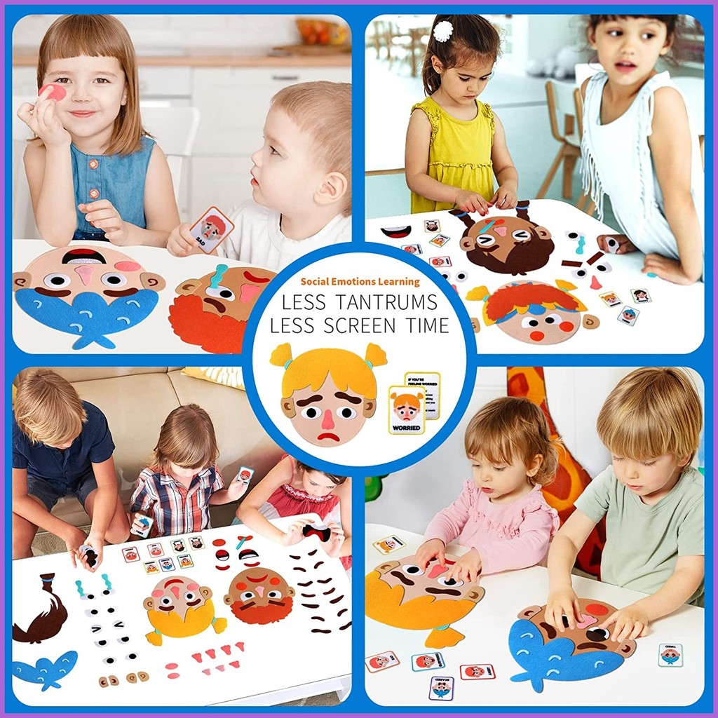 ⊕ Kids Social Emotional Learning Busy Board with 9 Emotion Cards for ...