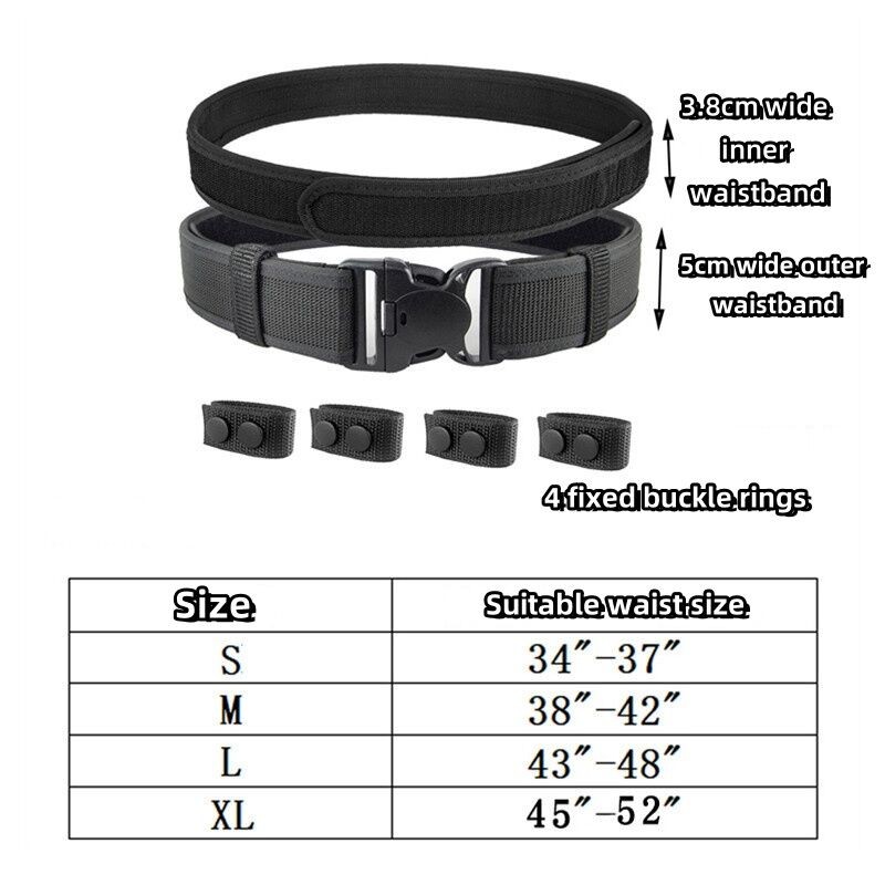 2 in 1 Tactical Belt Quick Release Buckle MOLLE Mens Belts width 5CM ...