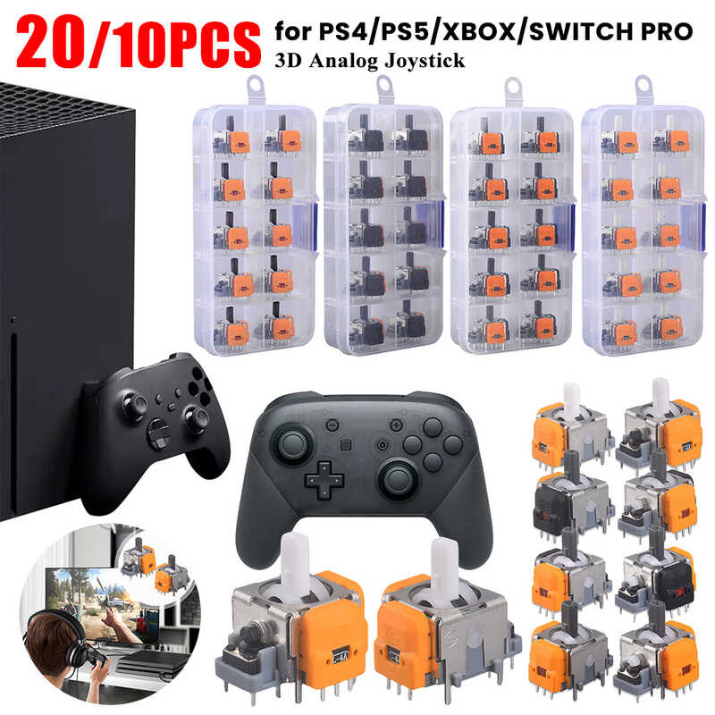 97A 10/20Pcs 3D Analog Sensor Hall Effect Joystick For Ps4/Ps5/Xbox ...