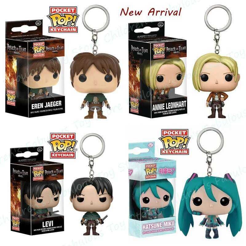 Keychains Funko Attack On Titan Levi Eren Jaeger Annie Leonhart Hatsune ...