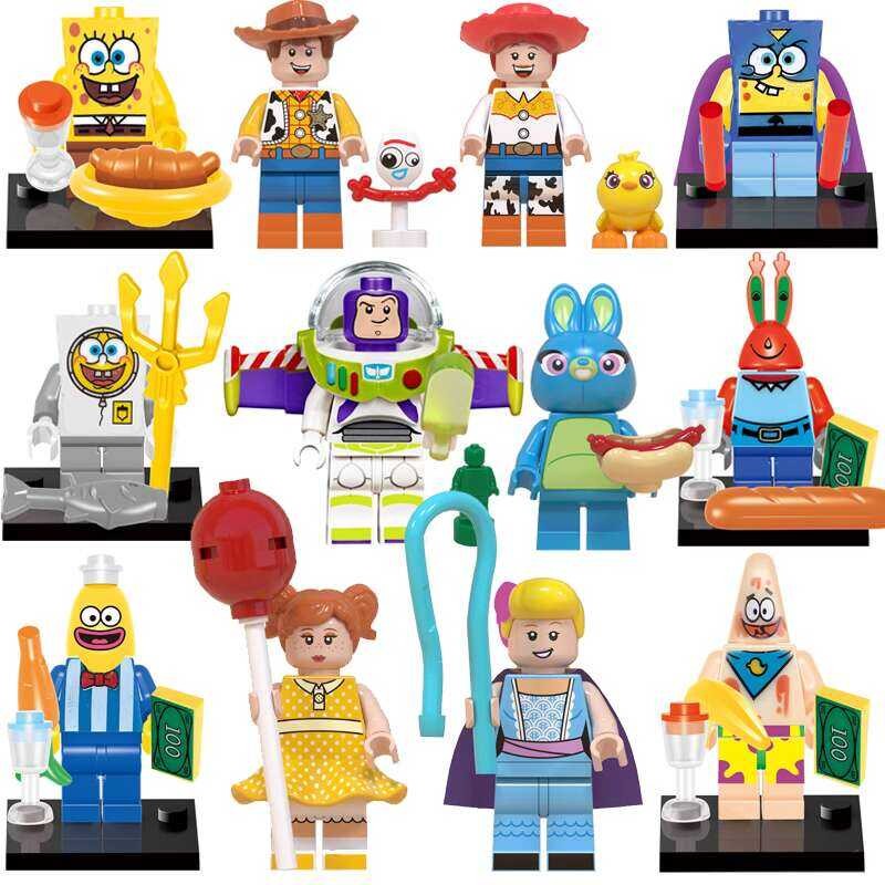 Buzz Lightyear Woody SpongeBob SquarePants, Big Star Building Blocks ...