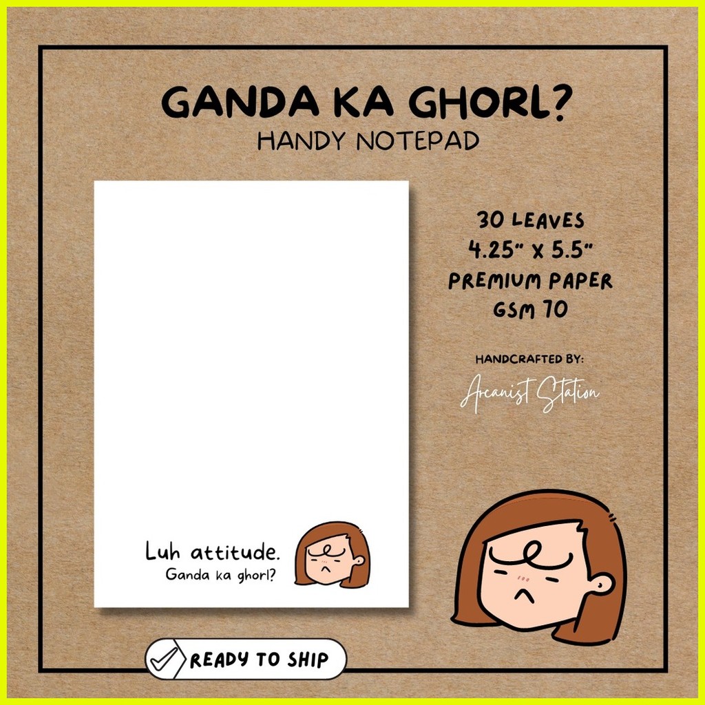 Ganda ka ghorl? Tagalog Witty Humor Handy Size Notepad | Shopee Philippines