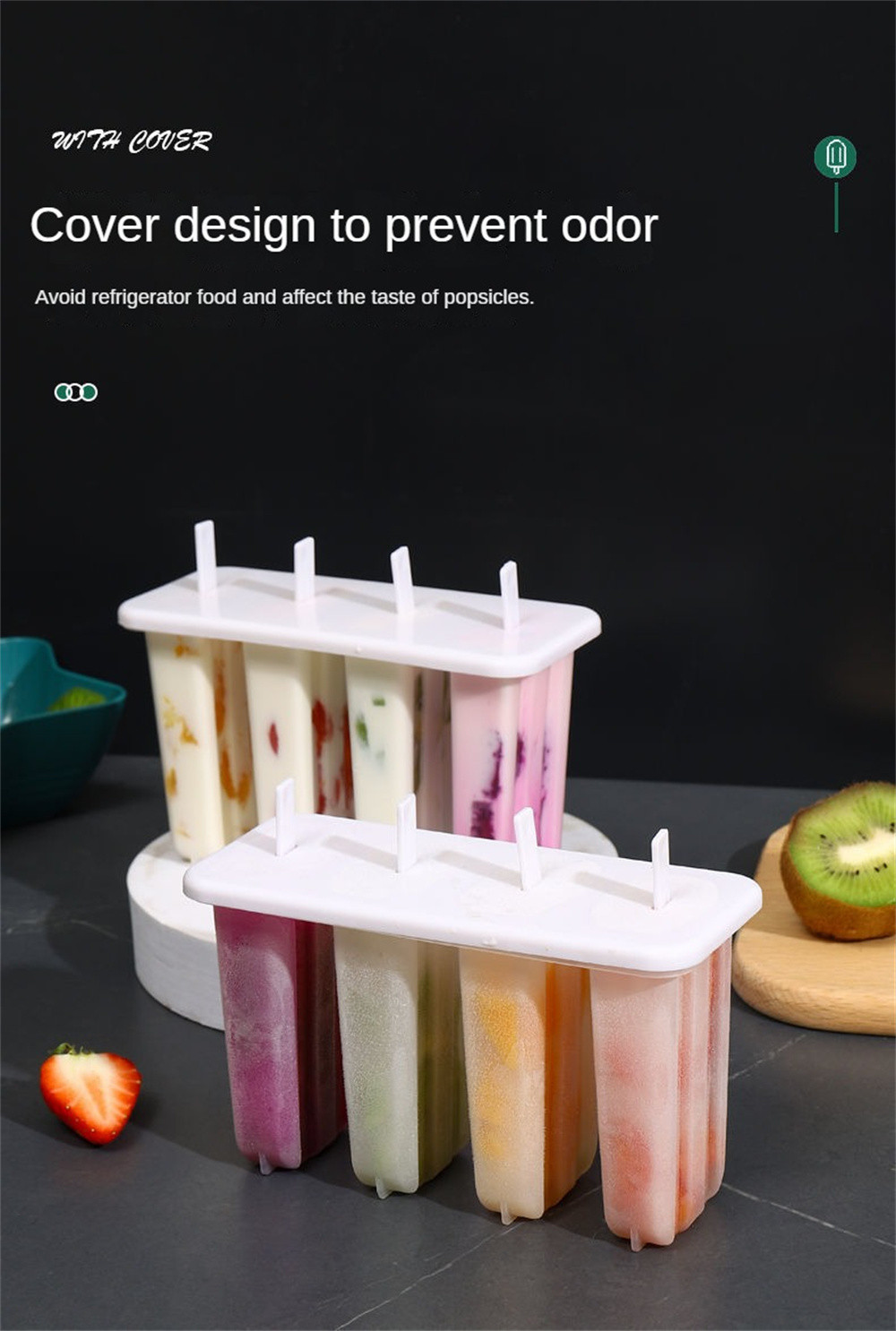 4 Grids Ice Pop Molder Popsicle Popsicle Mold DIY Homemade Old Popsicle ...