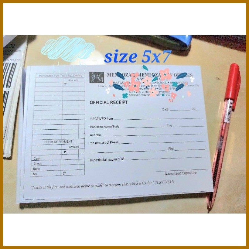 Personalized Receipt, Official, Acknowledgement, Service Sales Invoice ...