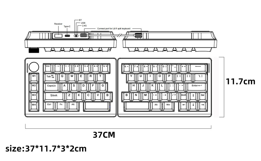 ZUOYA GMK70 Magnetic Split Type Mechanical Keyboard Kit 3mode BT/2.4G ...