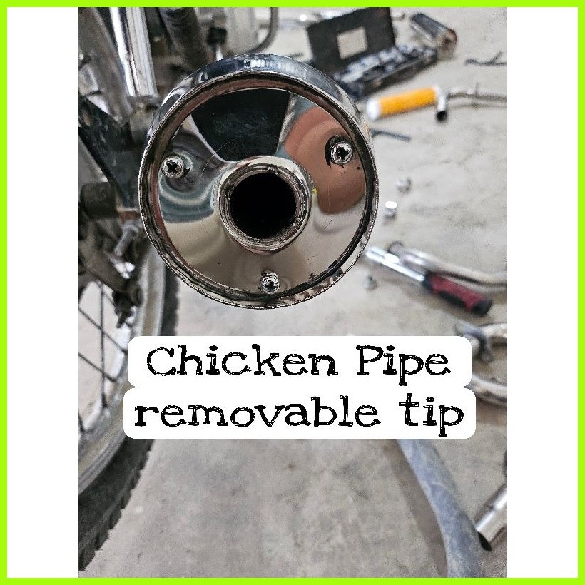 ☢ Stainless Pipe for Rusi 125/150/175 ( Stock pipe / Chicken Pipe w ...