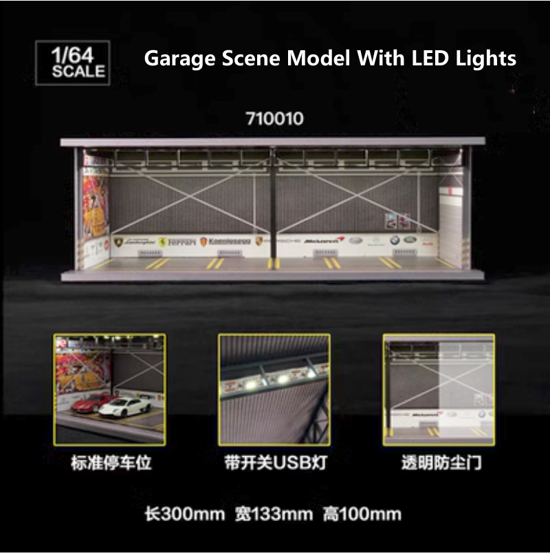Scale 1/64 Car Garage Scenery LED Lighting City Street View Building ...