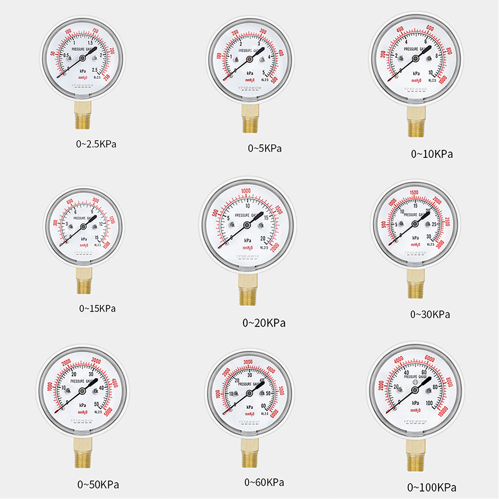 Diaphragm 07 Ye-60 Pointer Vacuum Stainless Steel Housing Micro Pressure Gauge Kilopascals For ...