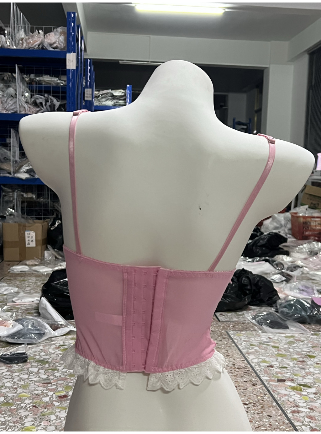 Pure Desire Lace Pink Fishbone with Chest Pad Camisole Outer Wear ...