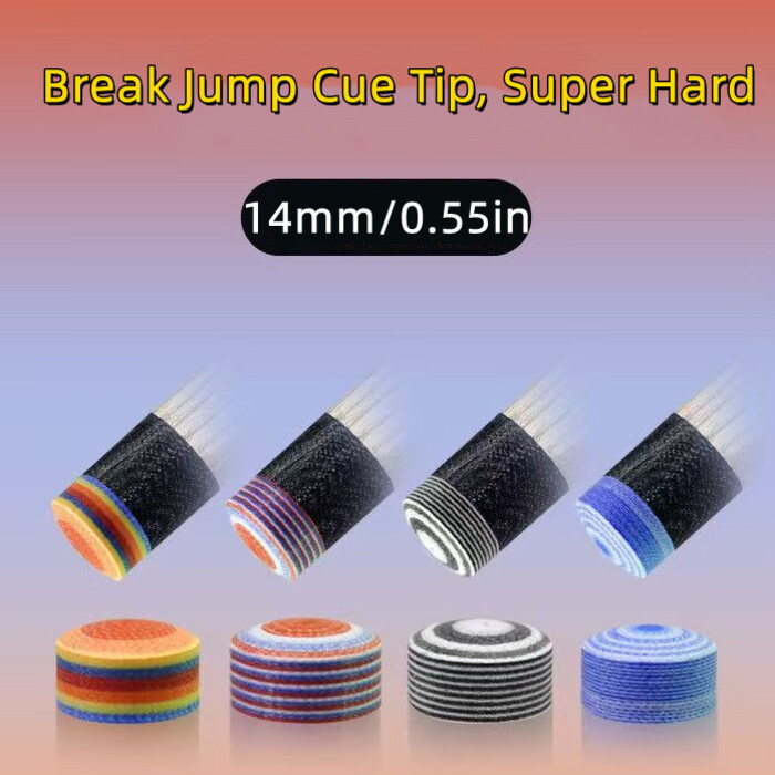 FOX SMILING 4PCS 14mm Break Jump Cue Tips Colorful Fiber Tips For Pool ...