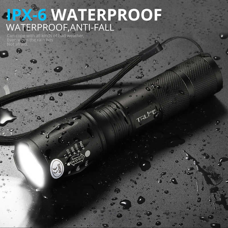 Bright 20000Lm LED Flashlight T6 V6 L2 Rechargeable Tactical Torch Waterproof Lantern Self ...