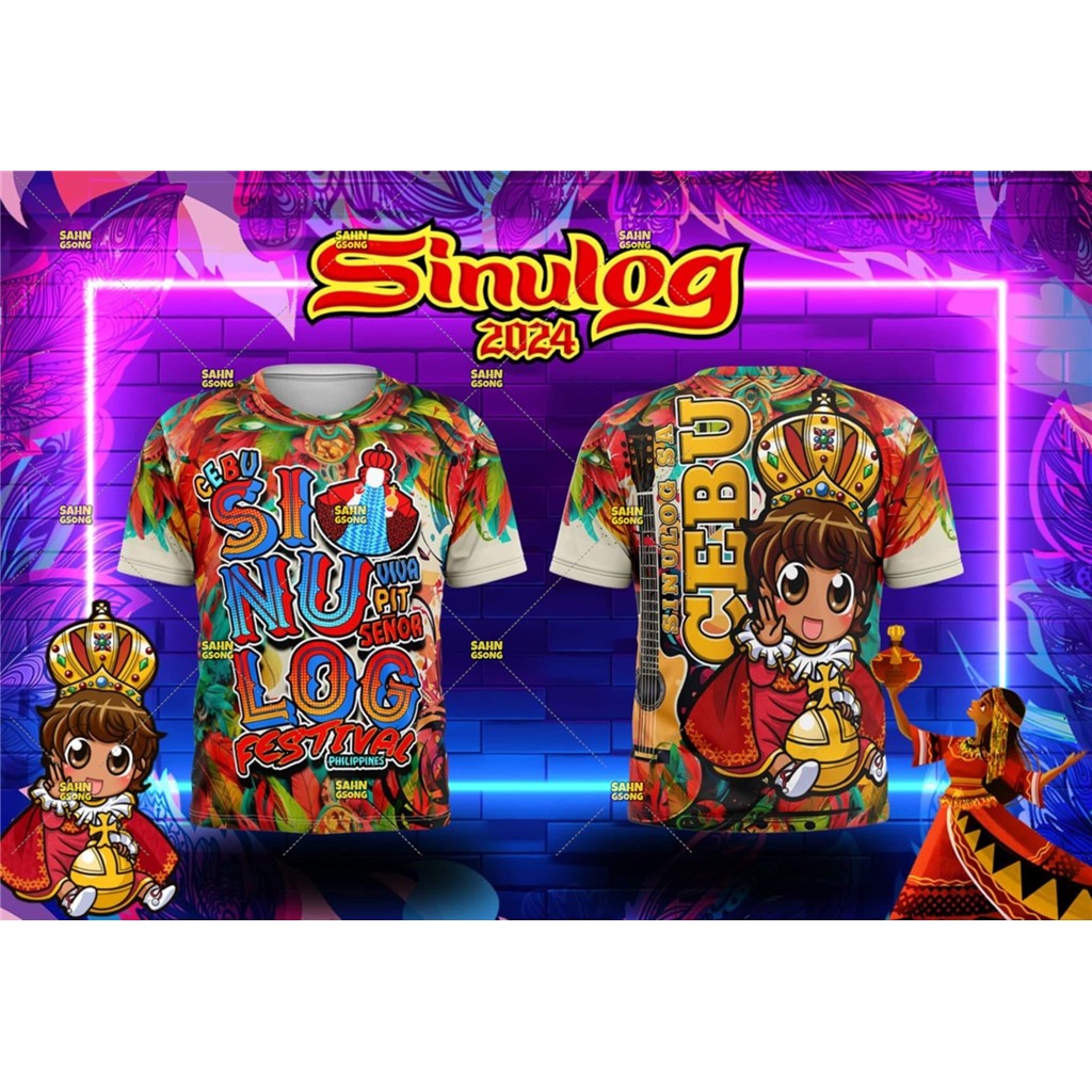 VIVA SR.STO.NIÑO SINULOG FESTIVAL PHILLIPINE Sublimation shirt | Shopee ...