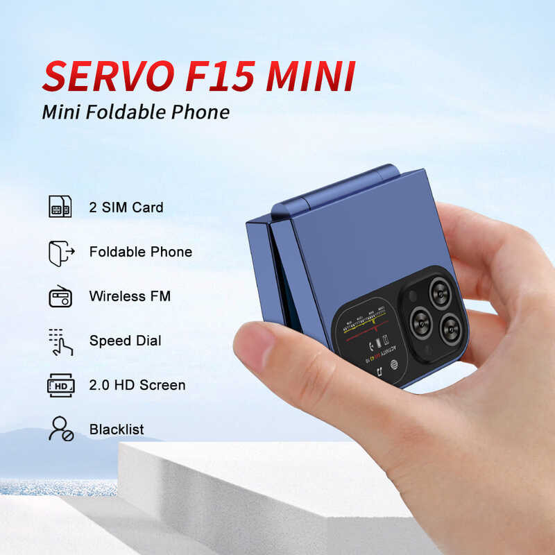 F15 SERVO Mini Flip Mobile Phone Dual SIM Speed Dial Magic Voice ...