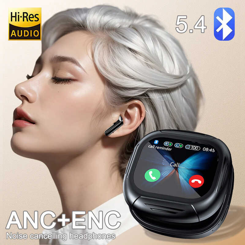 Full Lx-60 Touch Screen Headphones ANC Bluetooth 5.4 Noise Cancelg ...