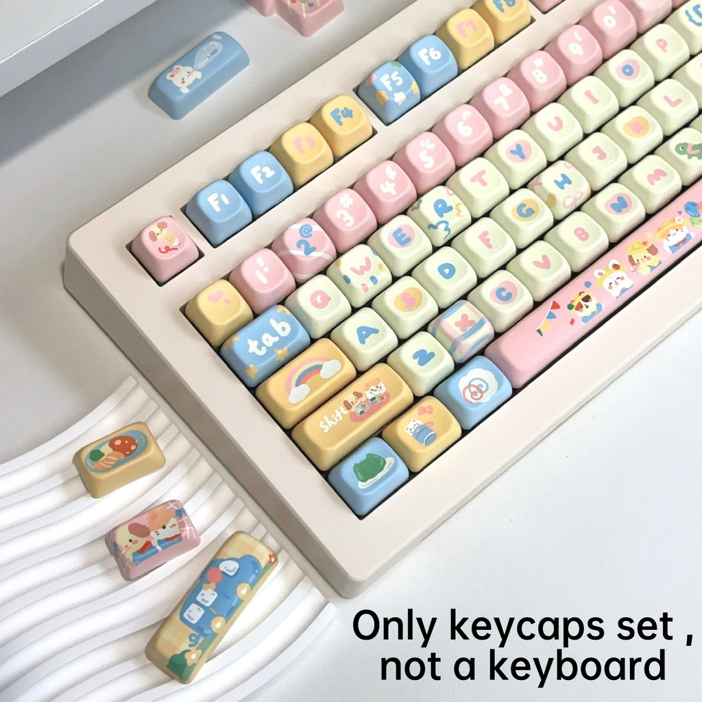 PBT Keycap EOA Animal Kindergarten Cute Colorful Keycap 5-side Dye ...