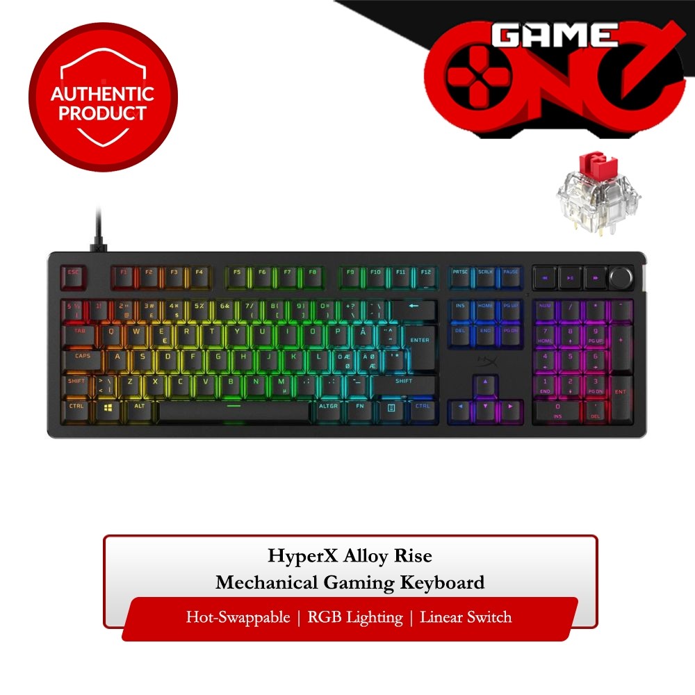 HyperX Alloy Rise Hot-Swappable RGB Mechanical Gaming Keyboard (Red ...