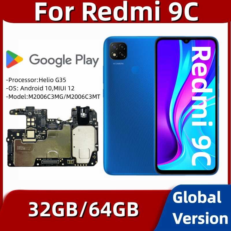 Xiaomi Redmi 9C, Unlocked Mainboard Motherboard PCB Module With Helio ...