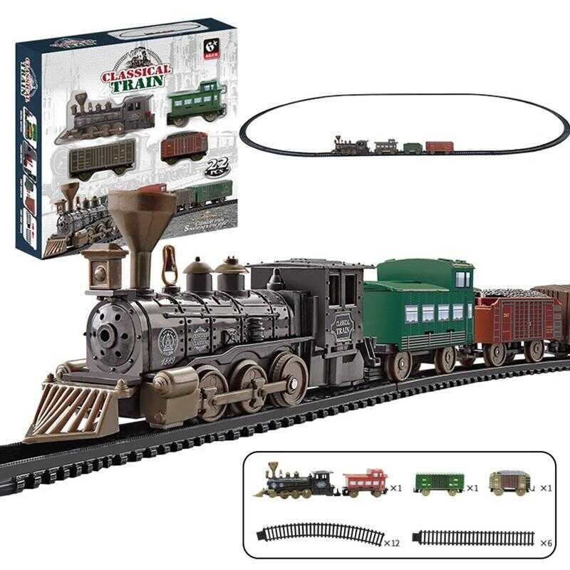 Powered Battery Retro Steam Model Puzzle Assembly Toys Electric ...