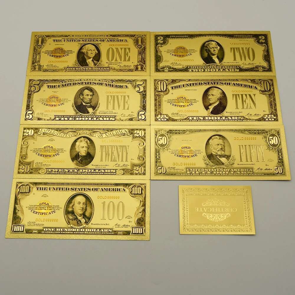 1/2/5/10/20/50/100 US Gold Foil Banknote America Dollar Banknotes ...