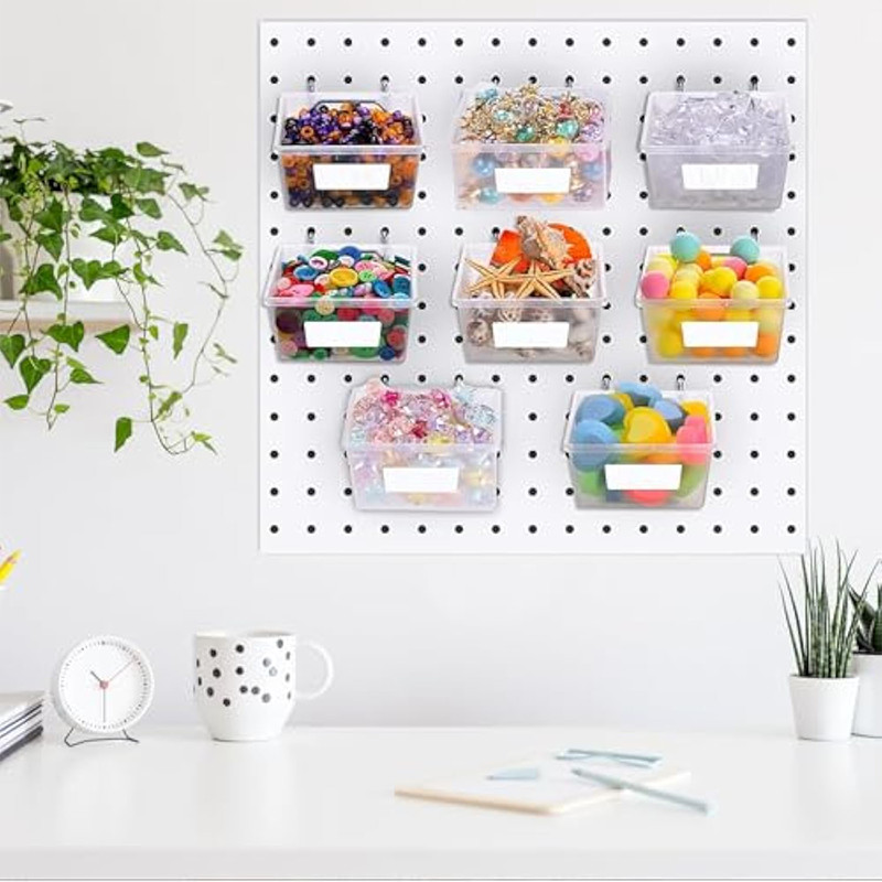 Pegboard Bins with Hook,Peg Board Basket Hardware Storage Box Cup ...
