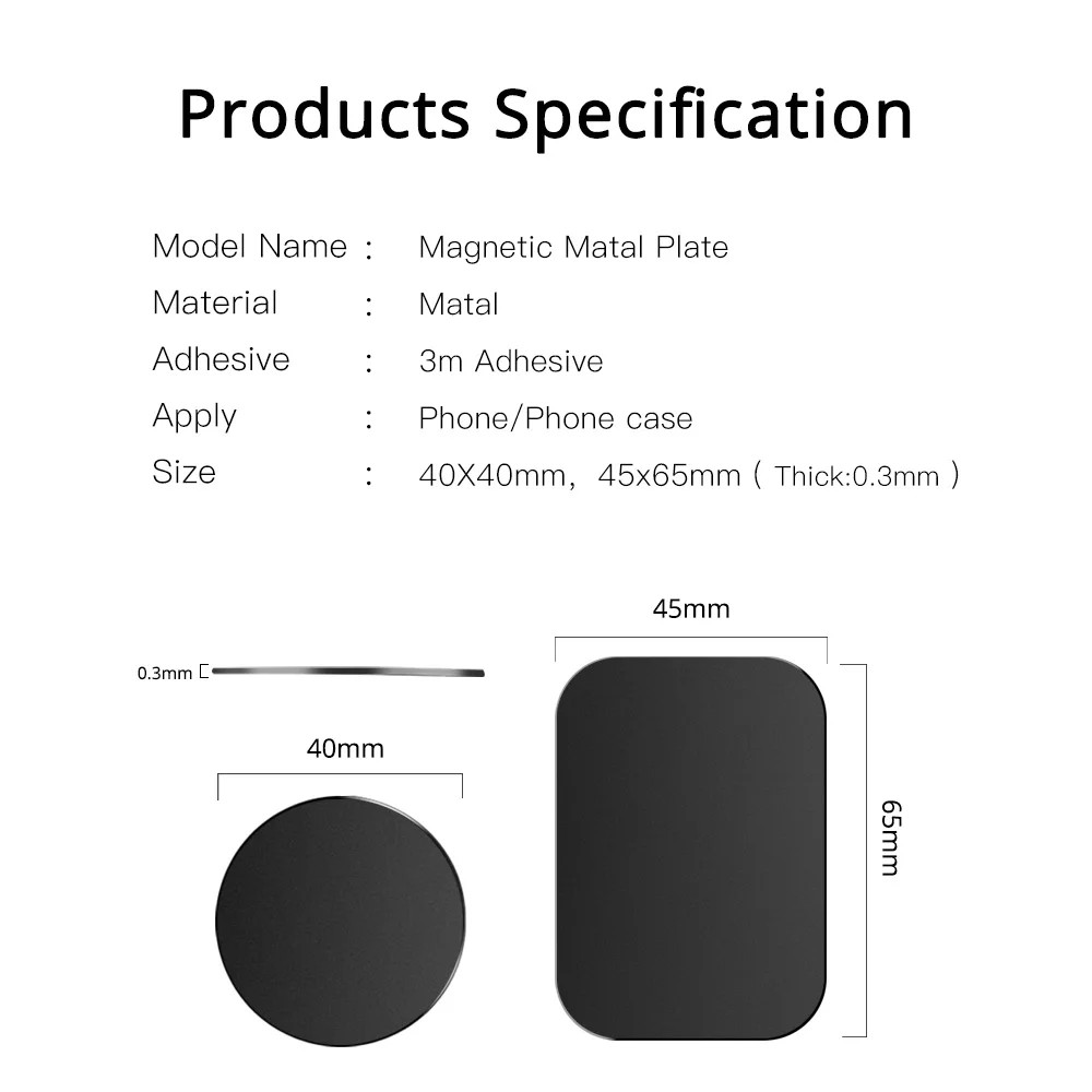 1/3/5Pcs Metal Plate For Magnetic Car Phone Holder Iron Sheet Sticker ...