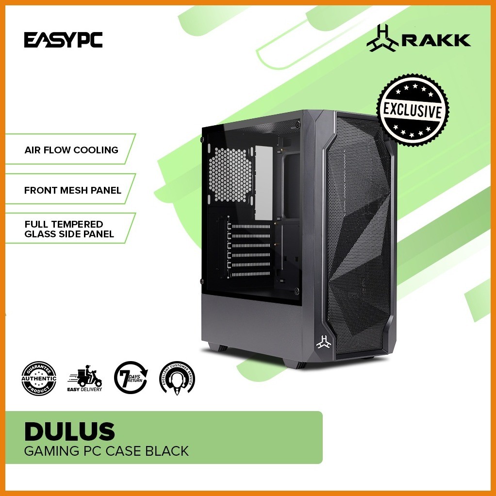 ∆ EasyPC | RAKK DULUS Gaming PC Case Black / RAKK DULUS PC Case | MARIS ...