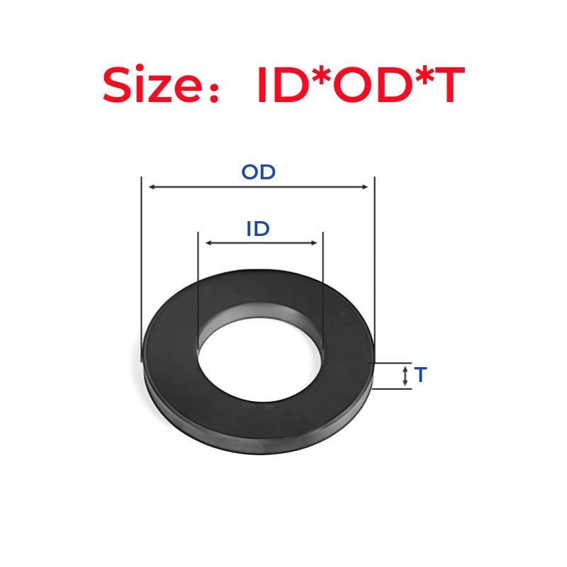 M8 M10 M12 M13 M14 M15 M16~M42 Black Soft Rubber Flat Washer Insulation ...