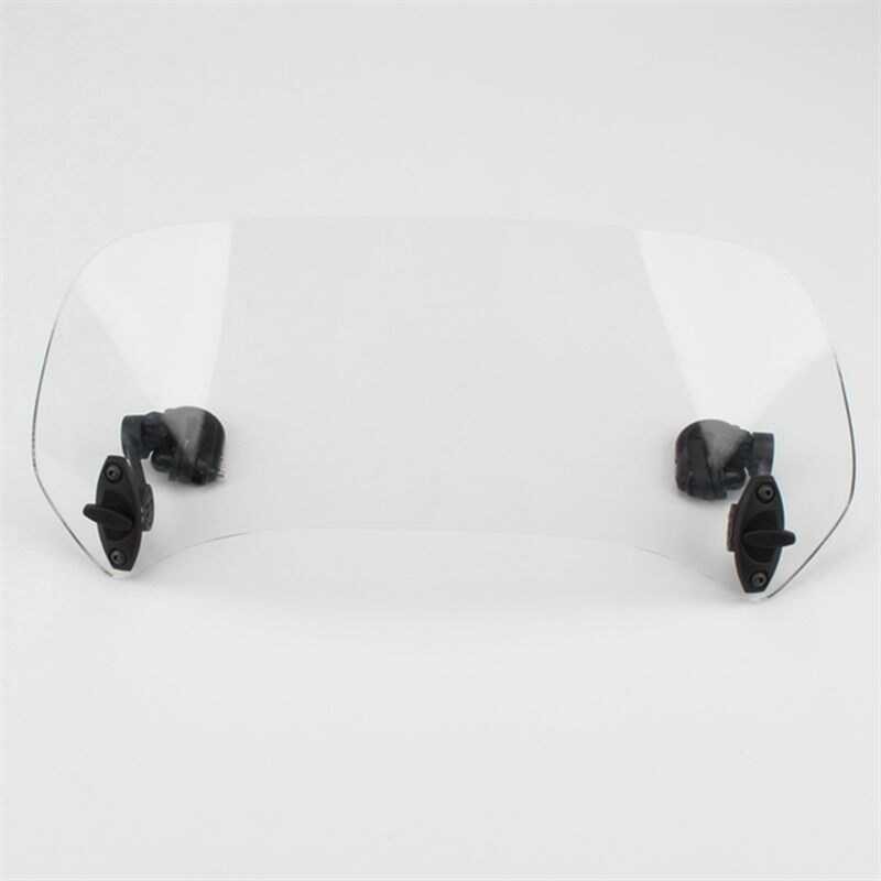 Motorcycle with windshield and adjustable bracket for high gear ...