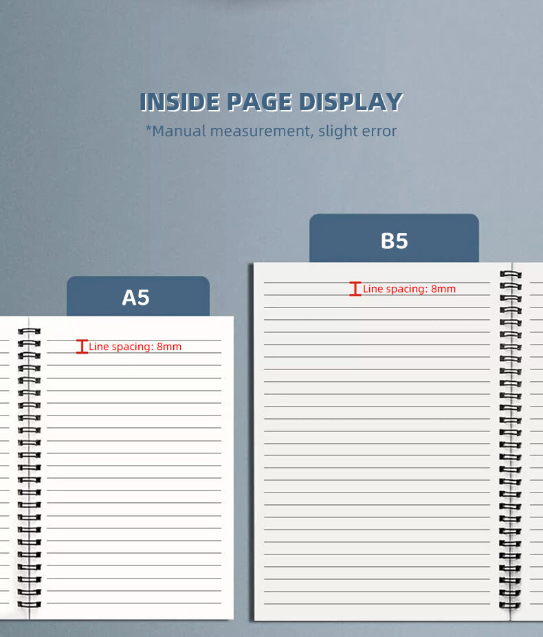 A5 Writing Notebook for grade 1-5 40 sheets Student Line Spiral ...