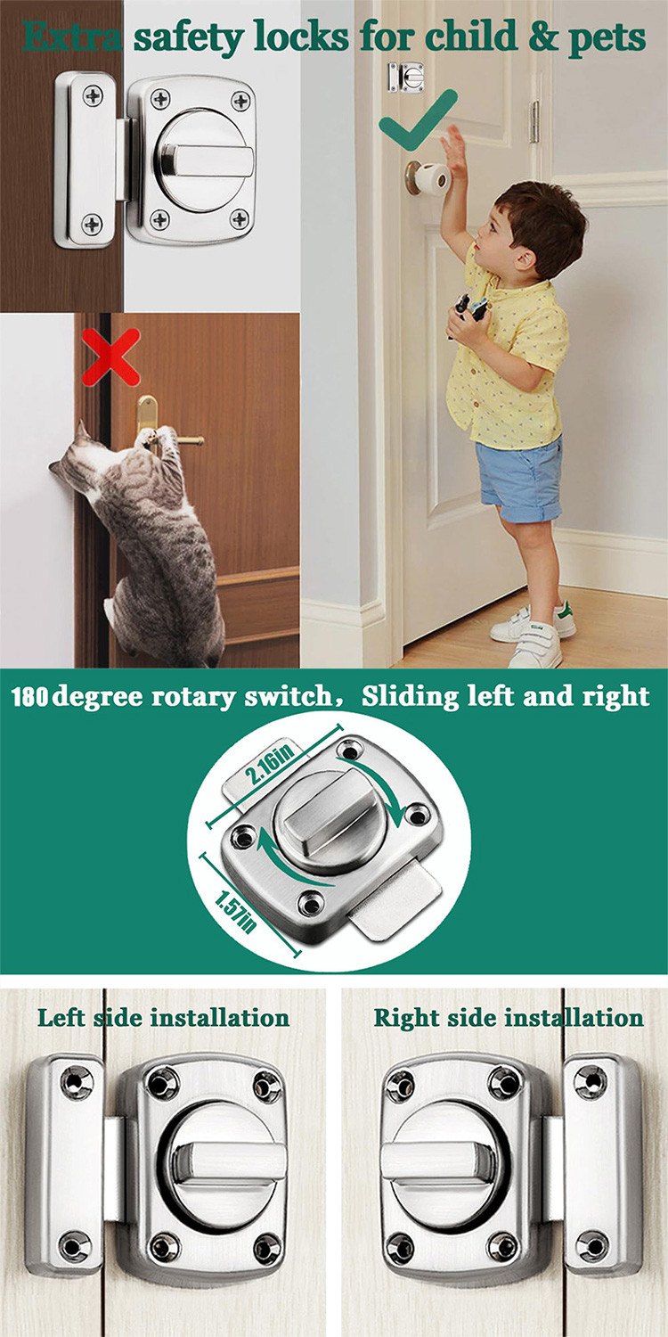 （Fast&COD）Rotate Bolt Zinc Alloy Latch Thicken Twist Lock Universal ...