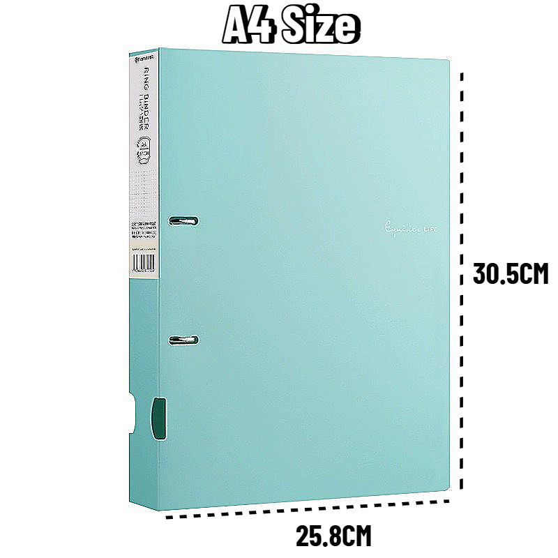 A4 Ring Binder Arch File Folder with 2 Iron Rings Paper Organizers ...