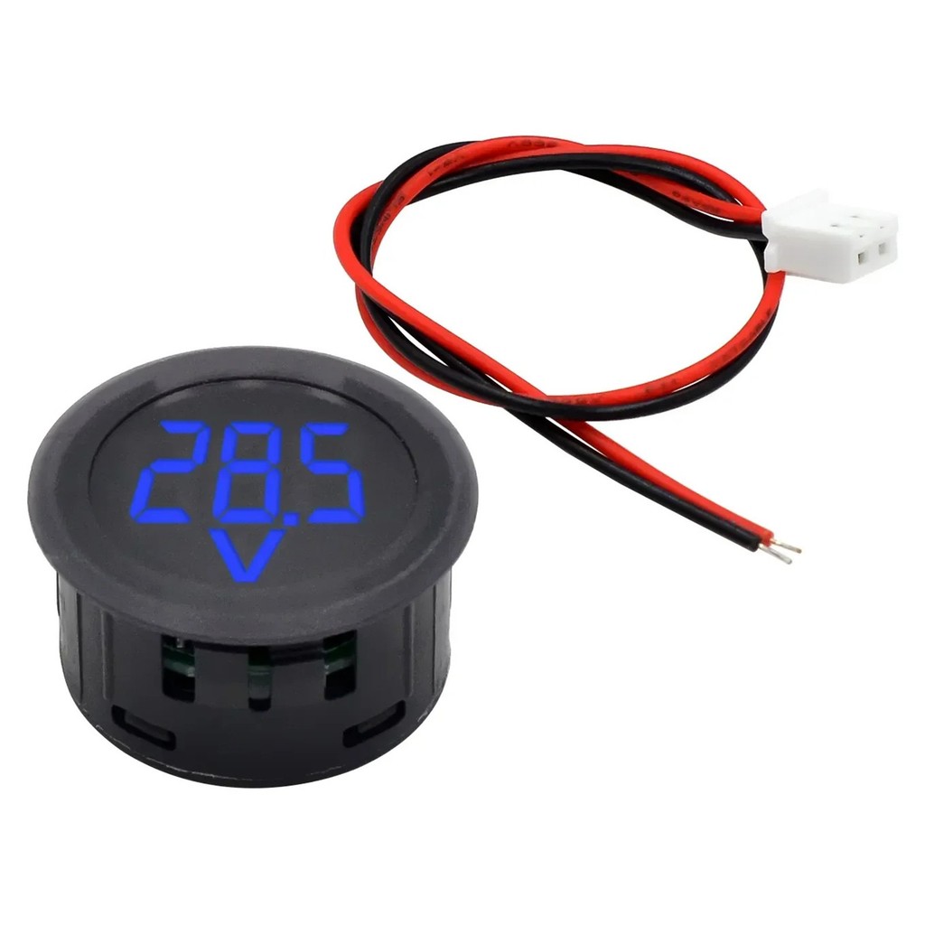 Round DC5-100V LED Digital Display Circular Two-wire Voltmeter DC ...