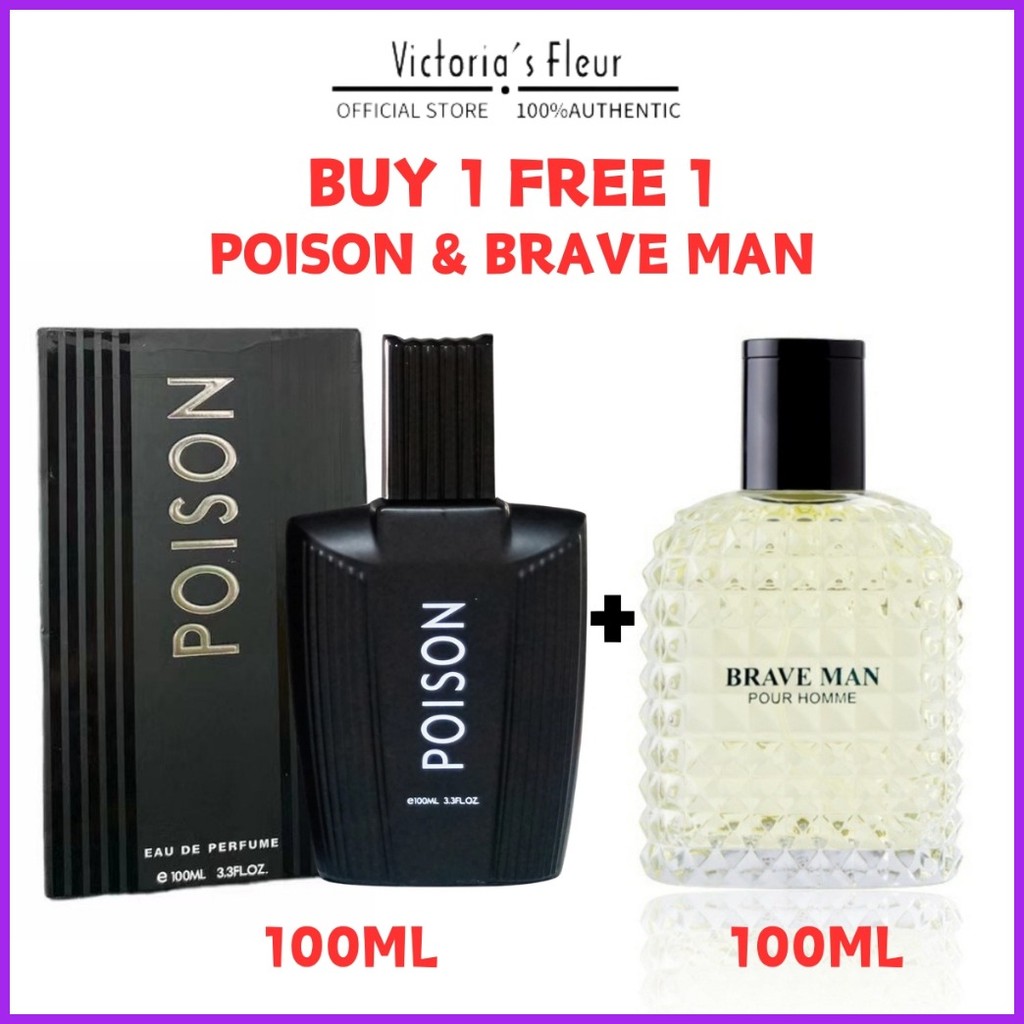 ۞ Buy 1 Free 1 Poison Eau De Parfum Perfume For Men 100ML & Brave man ...
