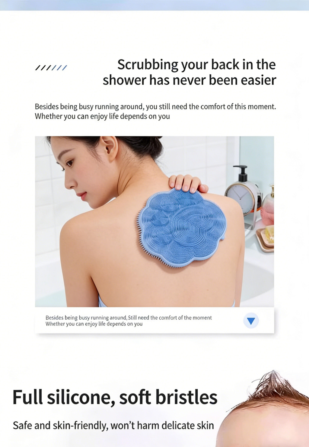 BinGook Non-slip Foot Bath Cleaner Scrubber Mat Pad & Body Shower ...