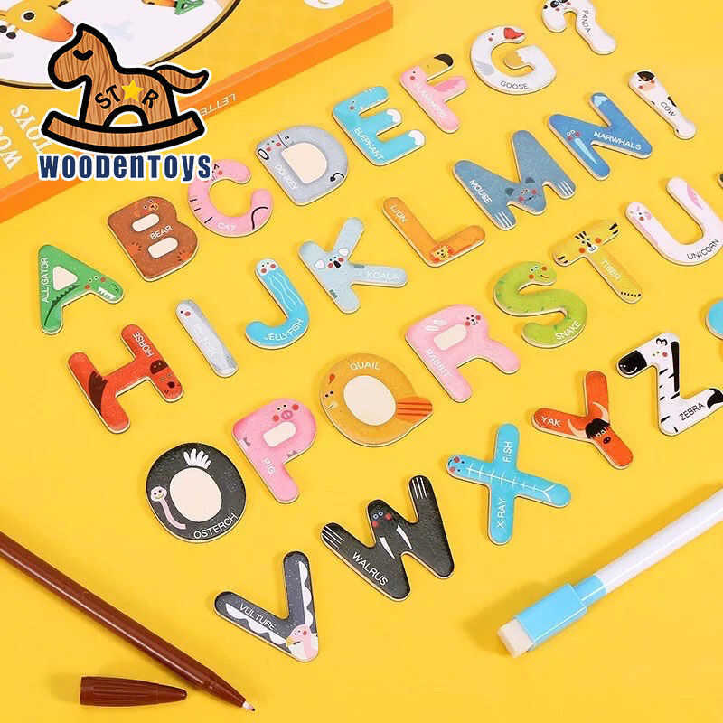 te Animals Fridge Jumbo Large Alphabet Magnets Preschool Learning ...