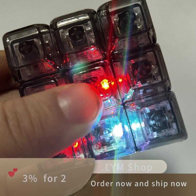 LYM New DIY Keyboard Fidget Keychain Keys Button Relief Stress Clicker ...