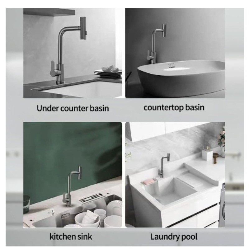 Faucet Cold Water Tap Rotatable Durable Easy Kitchen Faucet Stainless ...