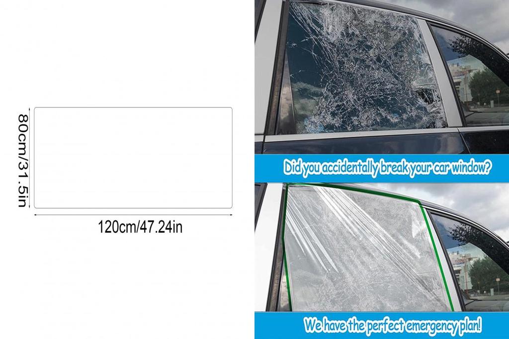 Pvc Window Cover Car Window Repair Film Broken Window Cover with Double ...