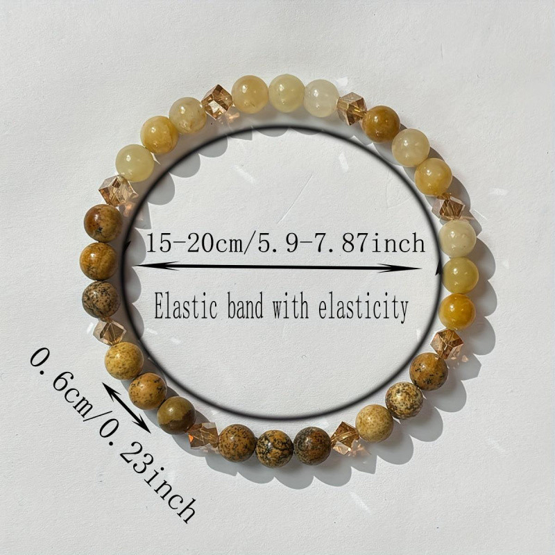 Citrine Stone Beaded Bracelet Jewelry for Abundance and Success Unisex ...