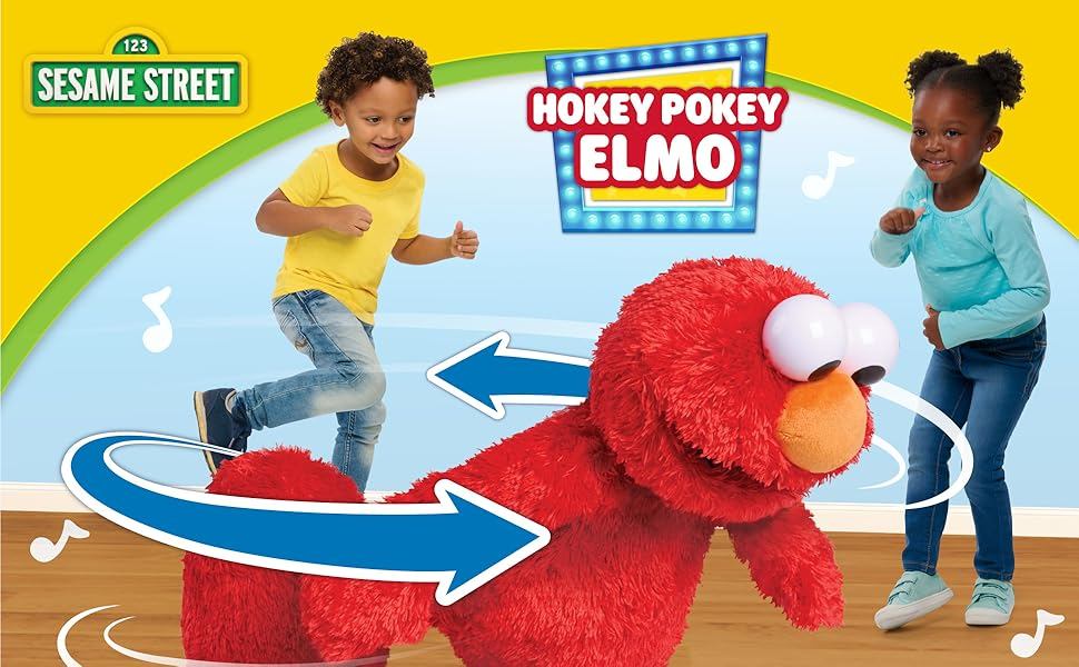 Sesame Street Hokey Pokey Elmo 14” Interactive Plush Toy, Sings, Dances ...