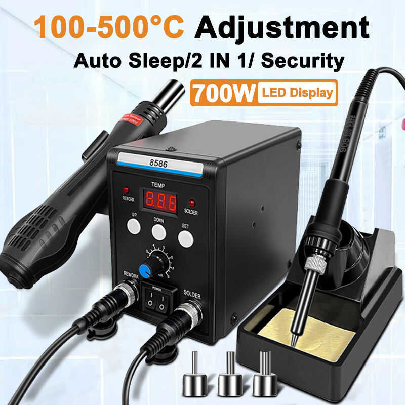 Hot Air Rework Station Electric Soldering 2 In 1 Portable Heat Handle ...